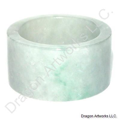 Wide Chinese Longevity Jade Thumb Ring
