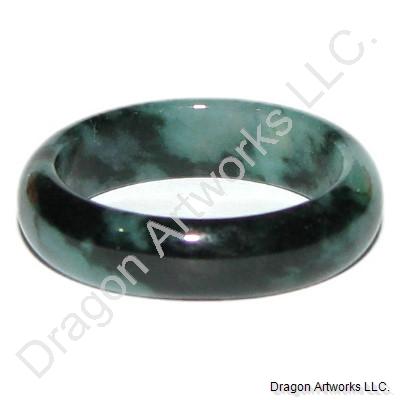 Heavenly Chinese Dark Green Jade Ring